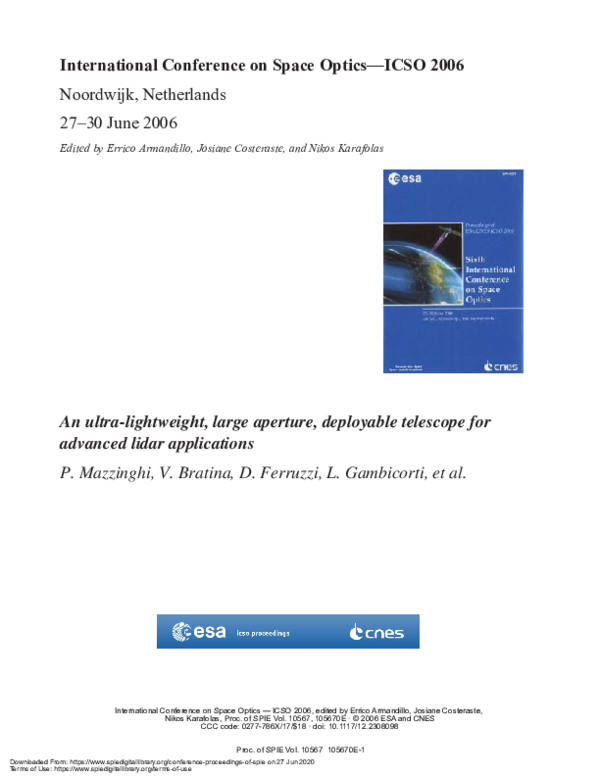 (PDF) An ultra-lightweight, large aperture, deployable telescope for ...