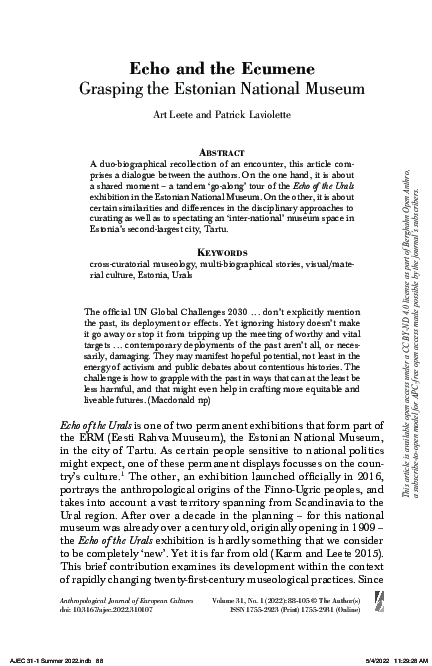 (PDF) Echo and the Ecumene