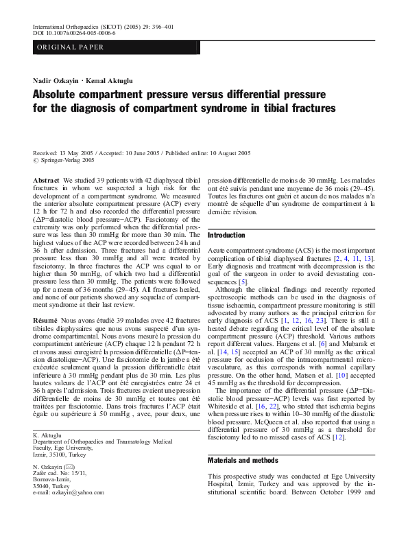 (PDF) Absolute compartment pressure versus differential pressure for ...