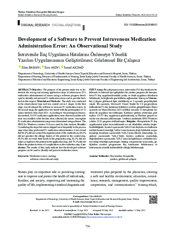 (PDF) Development of a Software to Prevent Intravenous Medication Administration Error: An ...