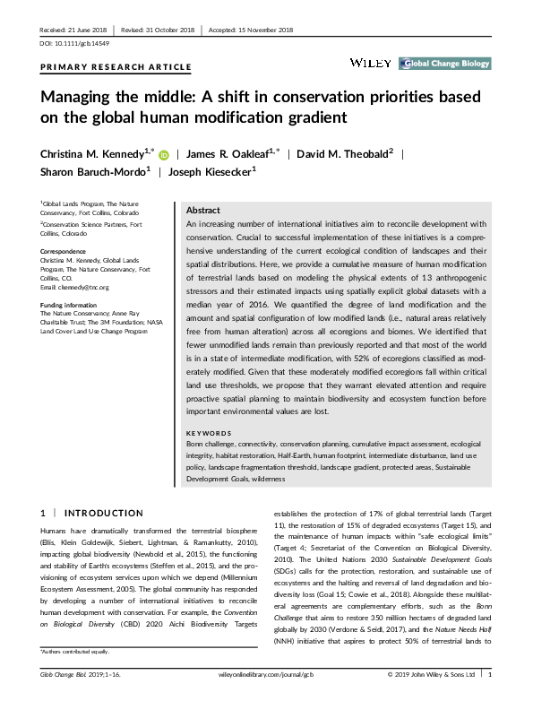 (PDF) Managing the middle: A shift in conservation priorities based on ...