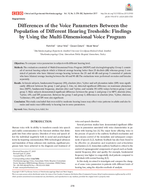 (PDF) Differences of the Voice Parameters Between the Population of ...