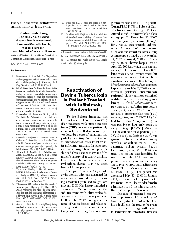 (PDF) History of Close Contact With Domestic Animals, Mainly Cattle and ...