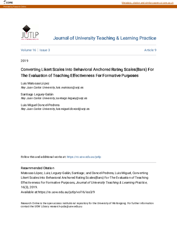 (PDF) Converting Likert Scales Into Behavioral Anchored Rating Scales ...