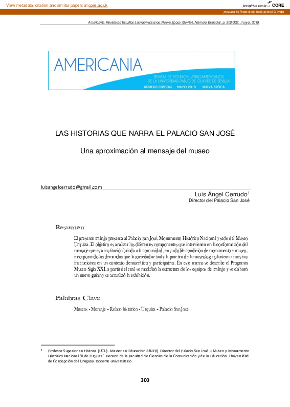(PDF) Las historias que narra el Palacio San José. Una aproximación al ...