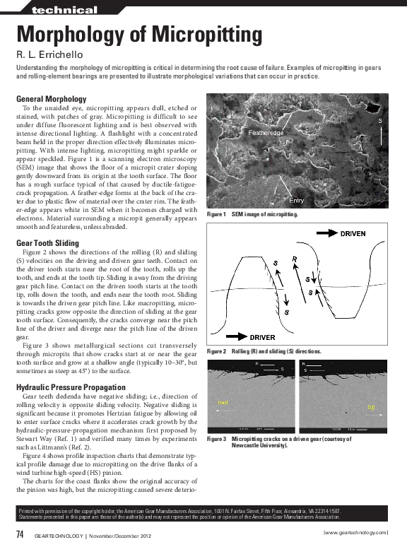 (PDF) Understanding the morphology of micropitting is critical in ...