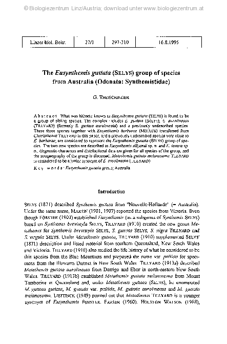 (PDF) group of species from Australia (Odonata: Synthemistidae)