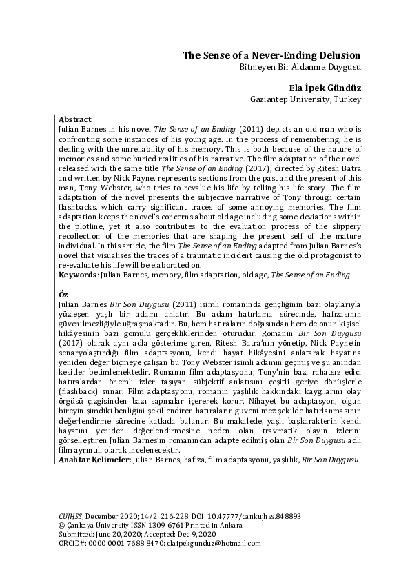 (PDF) The Sense of a Never-Ending Delusion