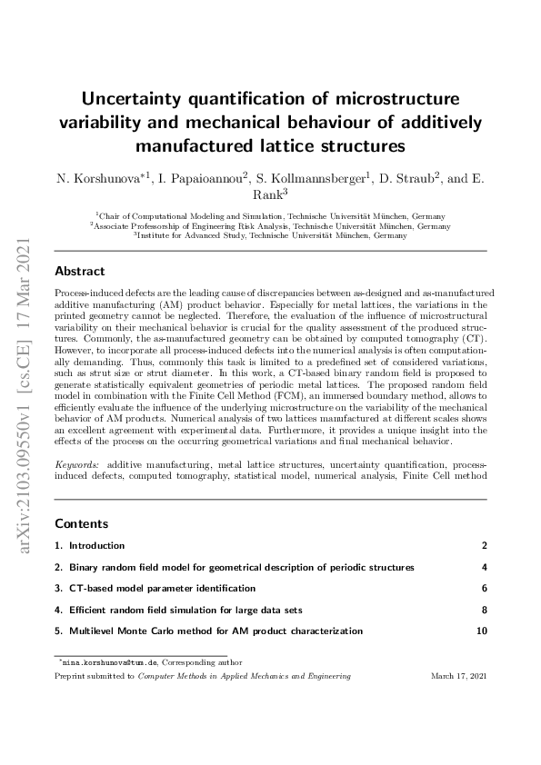 (PDF) Uncertainty quantification of microstructure variability and mechanical behavior of ...