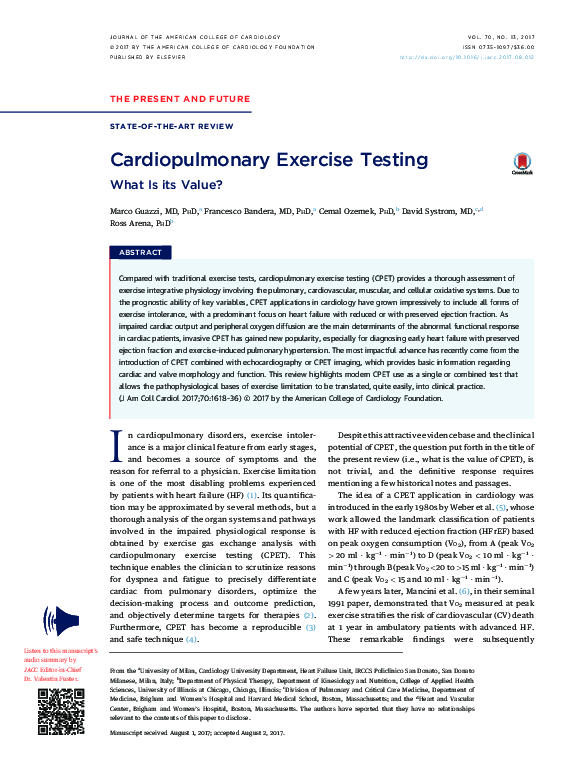 (PDF) Cardiopulmonary Exercise Testing (PDF) Cardiopulmonary Exercise Testing