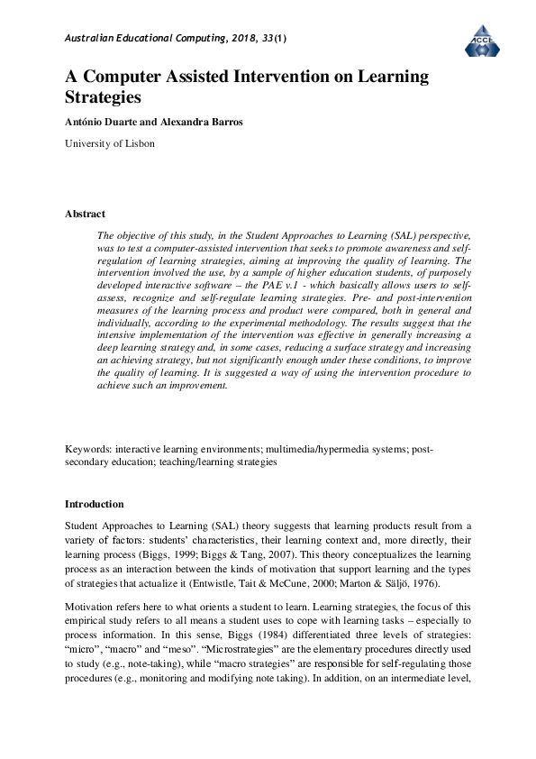 (PDF) Enhancing Learning Strategies Through Software