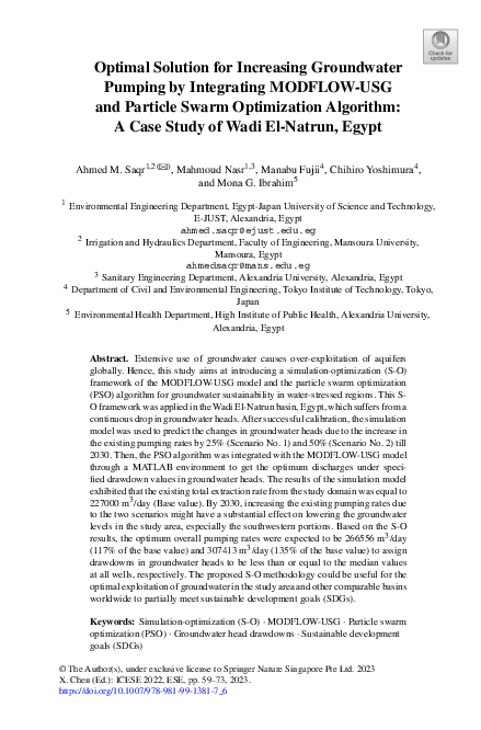 (PDF) Optimal Solution for Increasing Groundwater Pumping by Integrating MODFLOW-USG and ...