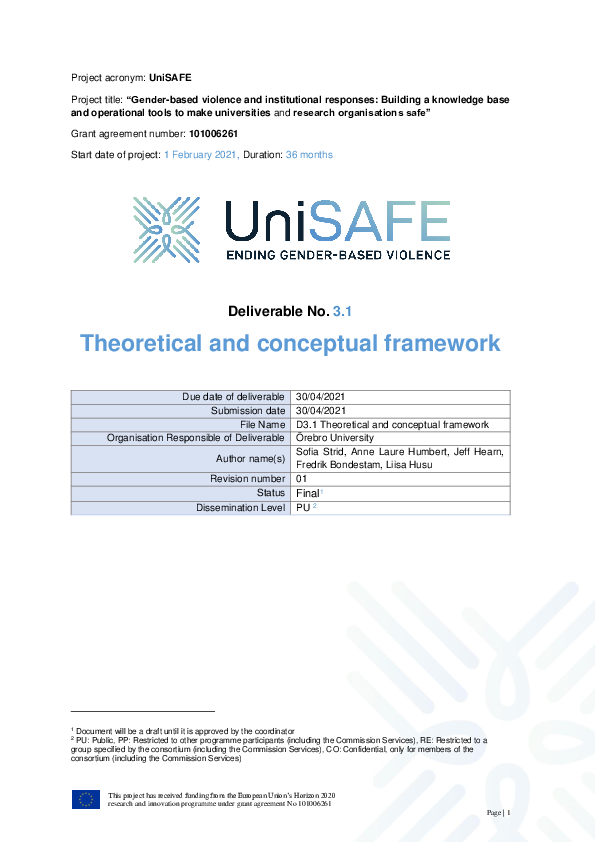 (PDF) UniSAFE Gender-Based Violence Framework