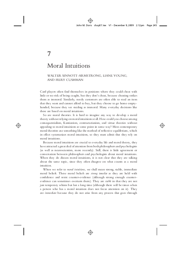 (PDF) Moral Intuitions