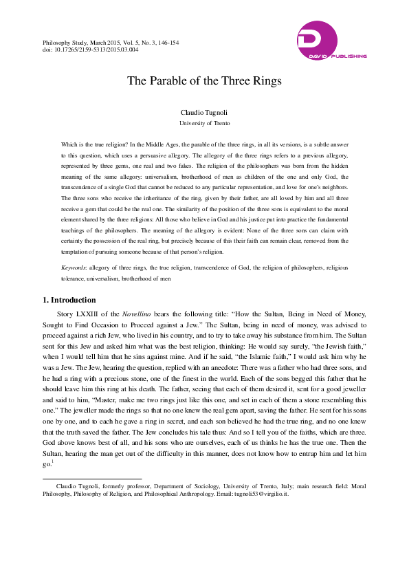 (PDF) The Parable of the Three Rings