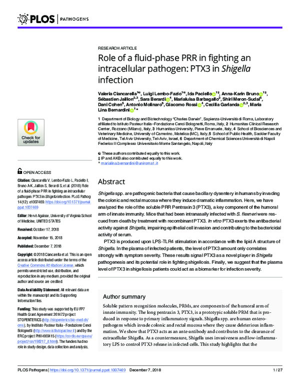 (PDF) Role of a fluid-phase PRR in fighting an intracellular pathogen ...