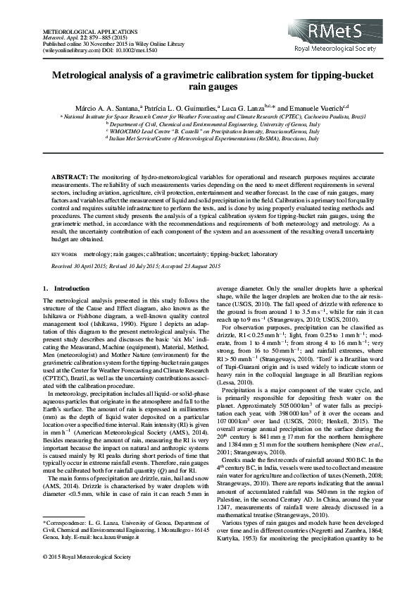 (PDF) Metrological analysis of a gravimetric calibration system for ...