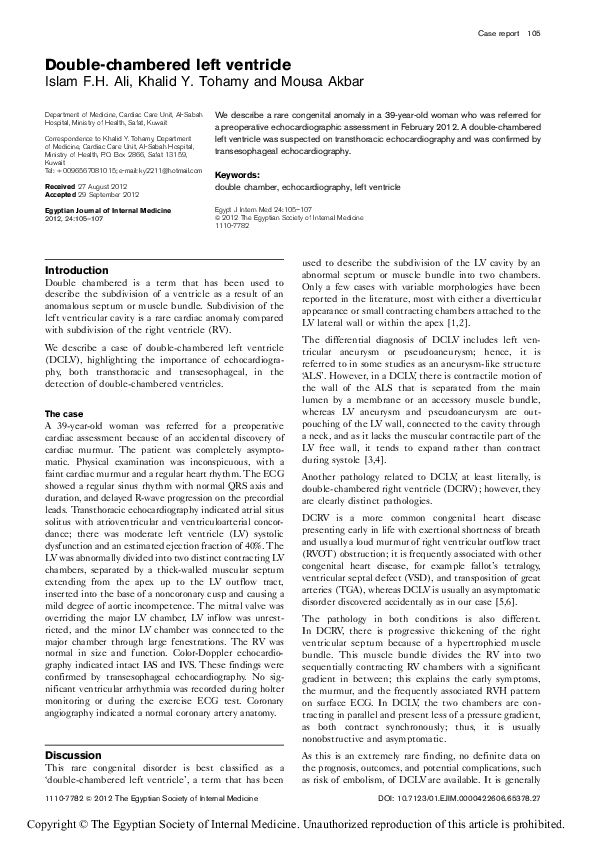 (PDF) Double-chambered left ventricle