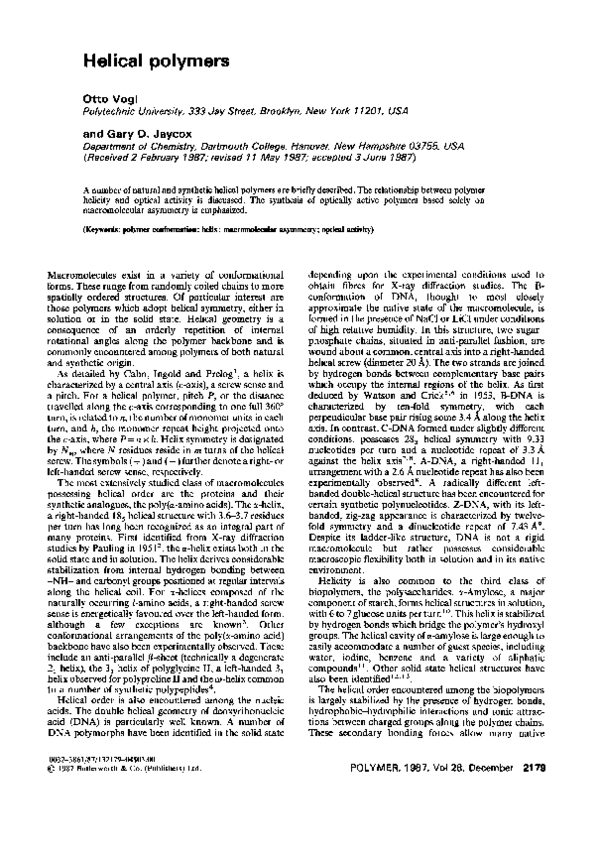 (PDF) Helical polymers