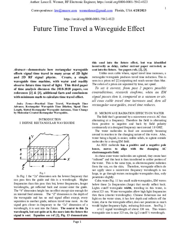 (DOC) Future Time Travel a Waveguide Effect