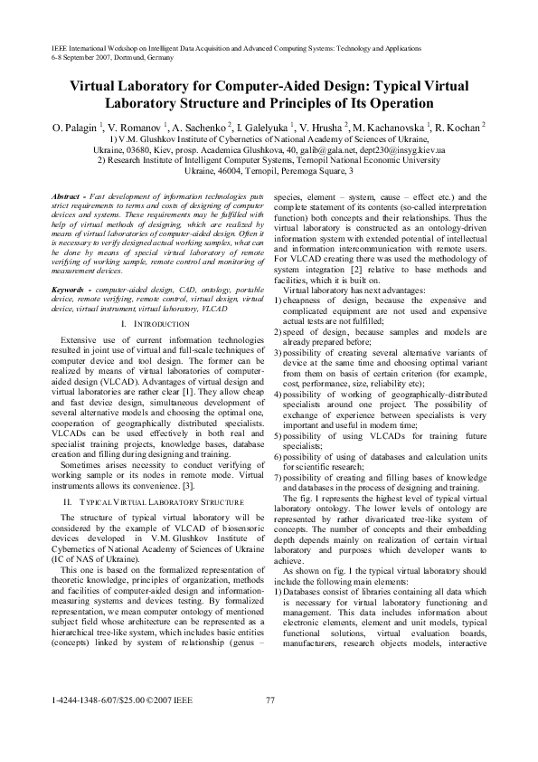 (PDF) Virtual Laboratory for Computer-Aided Design: Typical Virtual ...