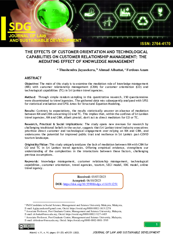 Pdf The Effects Of Customer Orientation And Technological