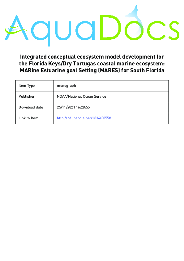 (PDF) Integrated conceptual ecosystem model development for the ...