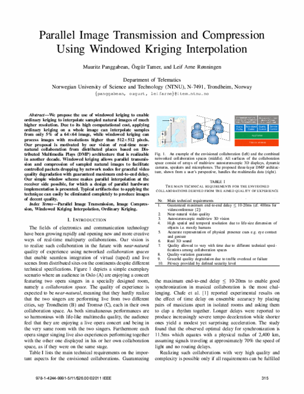 (PDF) Parallel image transmission and compression Using windowed kriging interpolation