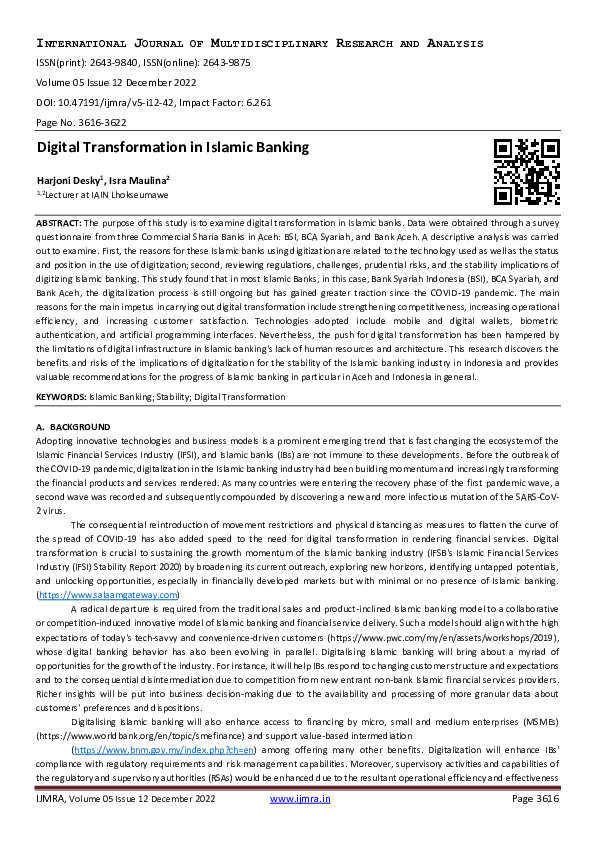 (PDF) Digital Transformation in Islamic Banking