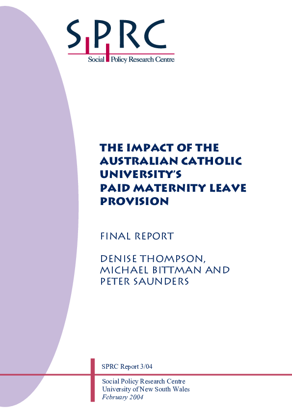 (PDF) The Impact of the Australian Catholic University's Paid Maternity ...