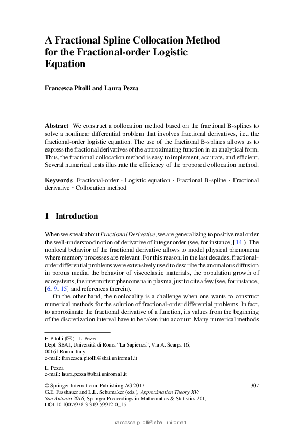 Pdf A Fractional Spline Collocation Method For The Fractional Order