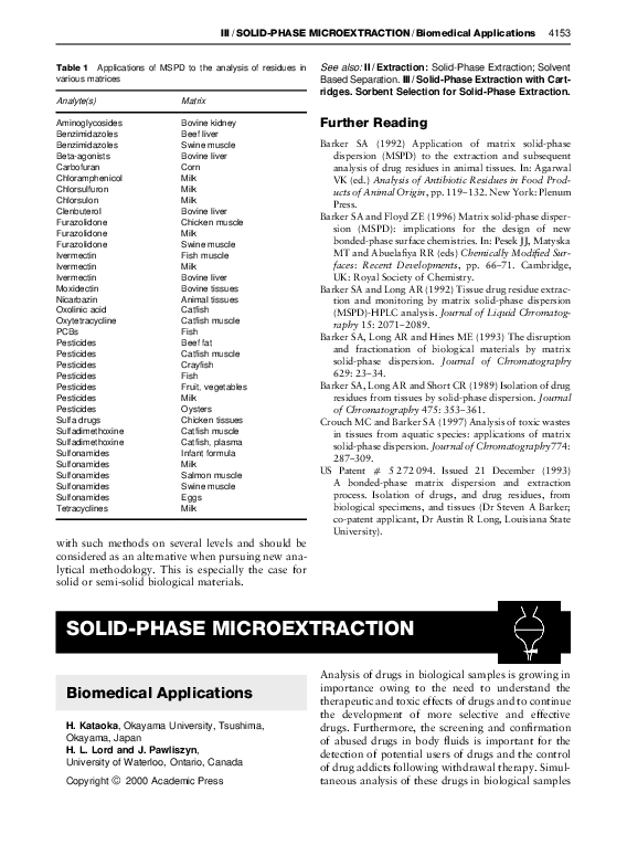 Pdf Solid Phase Microextraction Iván Pablo Román Falcó
