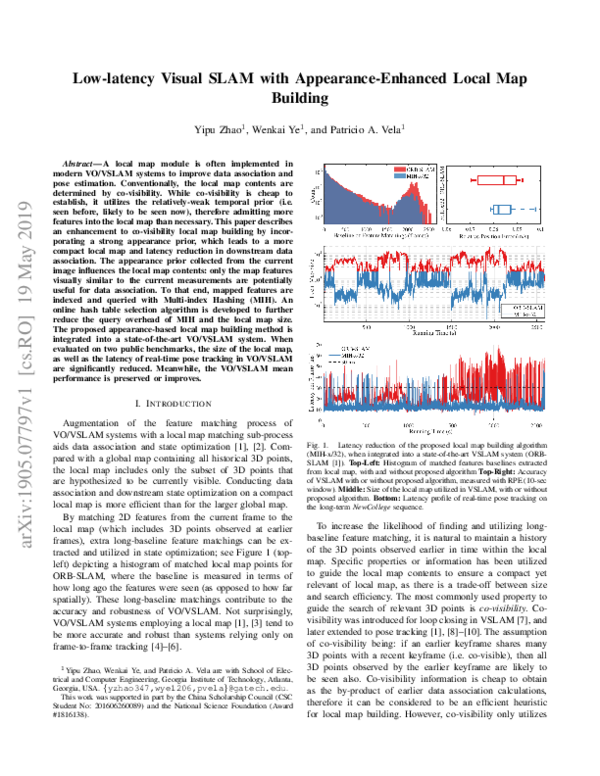 (PDF) Low-latency Visual SLAM with Appearance-Enhanced Local Map Building