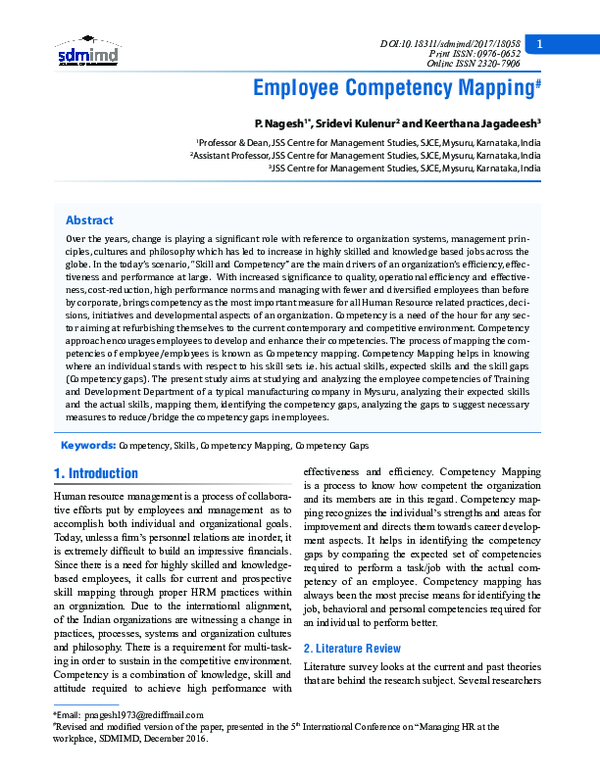 (PDF) Employee Competency Mapping