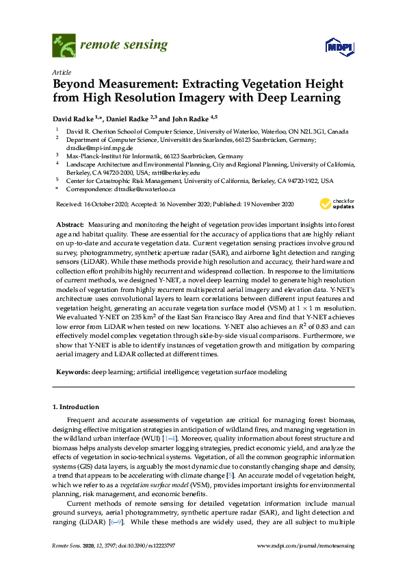 (PDF) Beyond Measurement: Extracting Vegetation Height from High ...