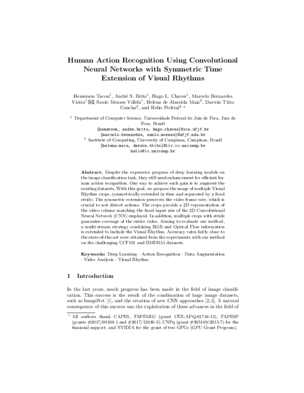 Pdf Human Action Recognition Using Convolutional Neural Networks With