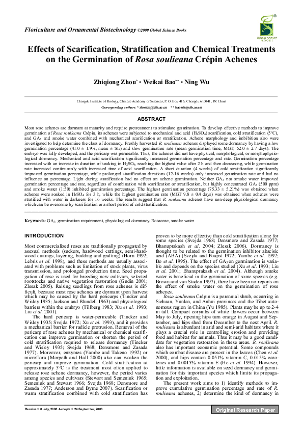 (PDF) Effects of Scarification, Stratification and Chemical Treatments ...