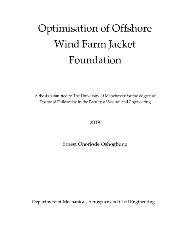 (PDF) Optimisation of offshore wind farm jacket foundation | Ernest ...
