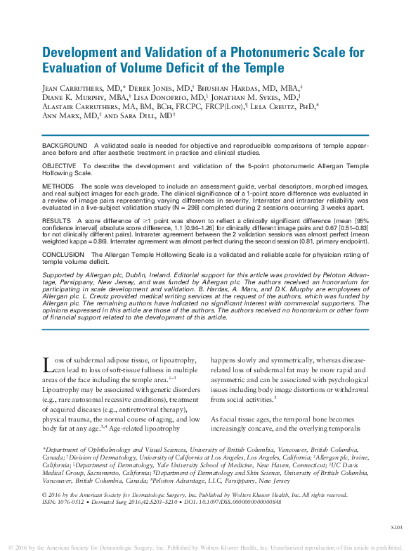 (PDF) Development and Validation of a Photonumeric Scale for Evaluation ...