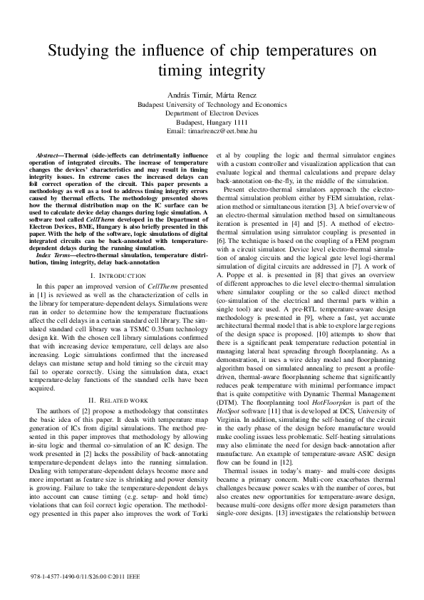 (PDF) Studying the Influence of Chip Temperatures on Timing Integrity ...