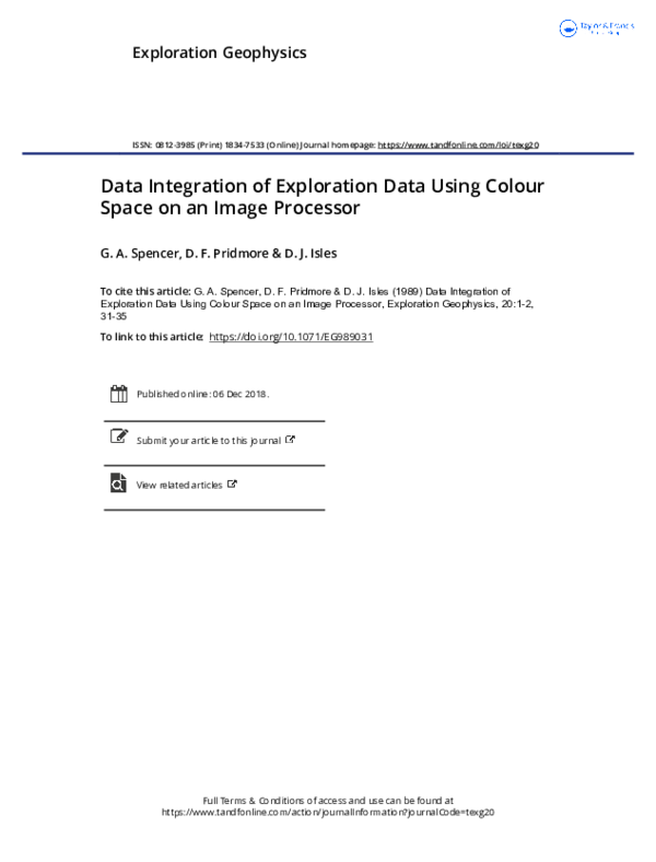 (PDF) Data integration of exploration data using colour space on an ...
