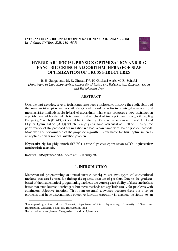 (PDF) Hybrid Artificial Physics Optimization and Big Bang-Big Crunch Algorithm (Hpba) for Size ...