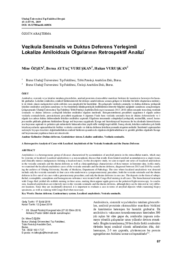 (PDF) A Retrospective Analysis of Cases with Localized Amyloidosis of ...