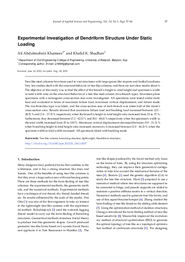 (PDF) Experimental Investigation of Dendriform Structure Under Static ...