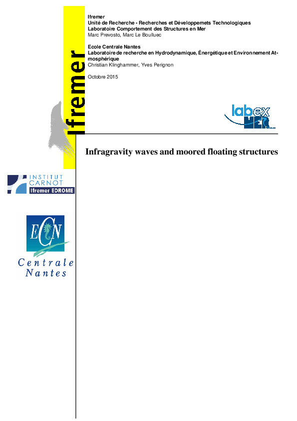 (PDF) Infragravity waves and moored floating structures