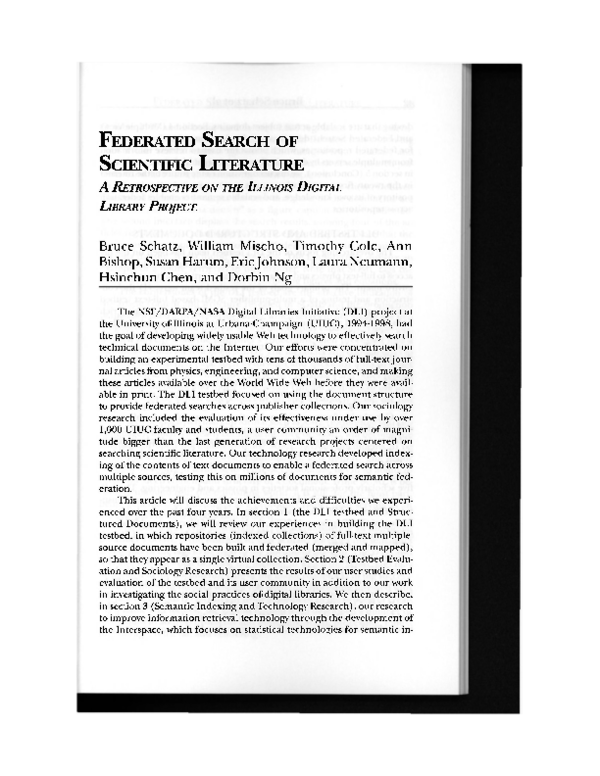 (PDF) Federated search of scientific literature