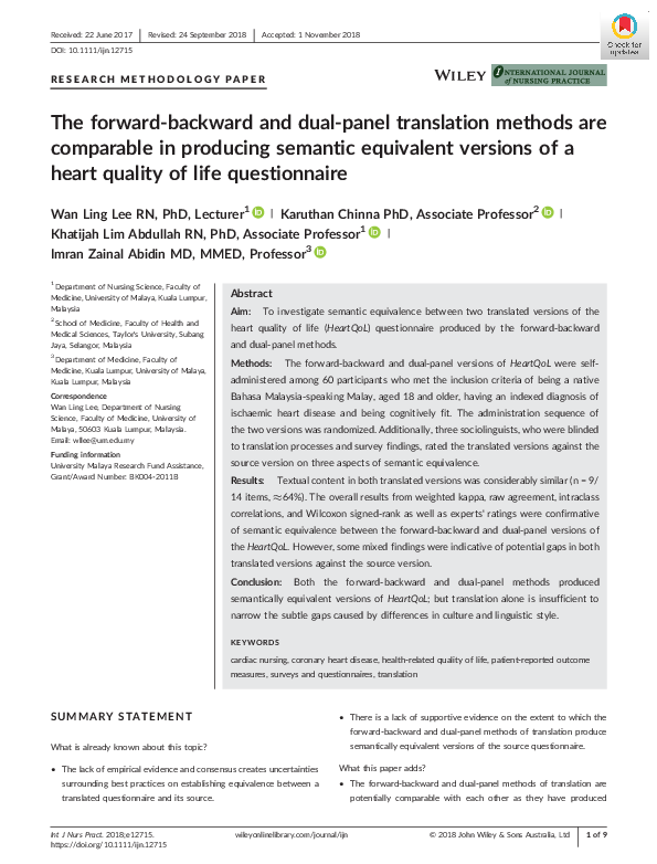 (PDF) The forward‐backward and dual‐panel translation methods are comparable in producing ...