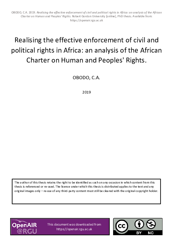 (PDF) Realising the effective enforcement of civil and political rights ...