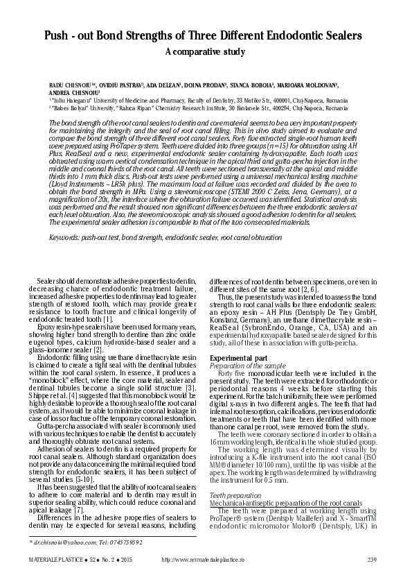 (PDF) Push - Out bond strengths of three different endodontic sealers a comparative study