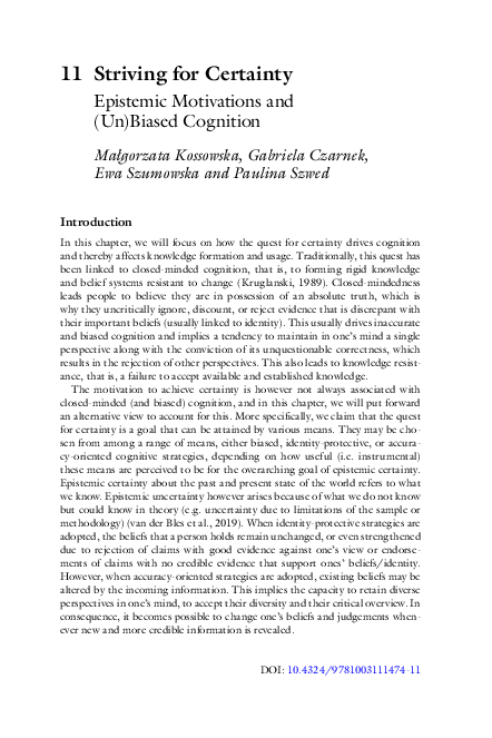 (PDF) Striving for Certainty